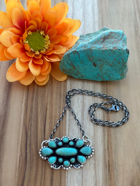 Turquoise Cluster Pendant Necklace – Turquoise Texas