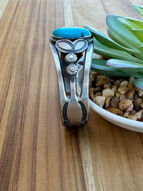 Kingman Single Stone Cuff Henry Morgan – Turquoise Texas