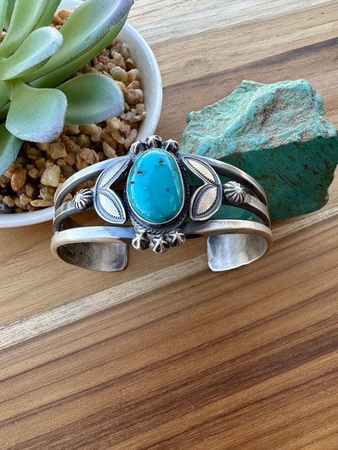 Kingman Single Stone Cuff – Turquoise Texas