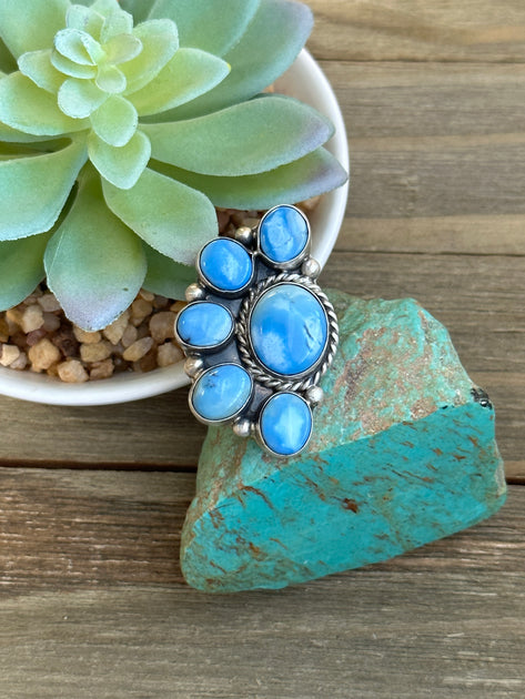 Golden Hills Half Cluster Ring – Turquoise Texas