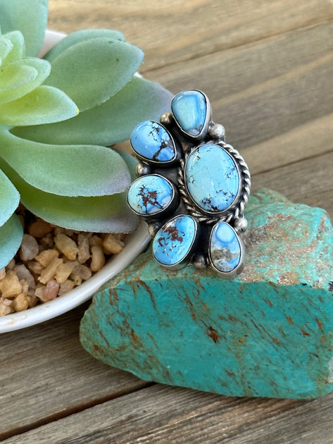 Golden Hills Half Cluster Ring – Turquoise Texas