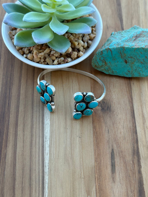 Half Cluster Kingman Turquoise Cuff – Turquoise Texas
