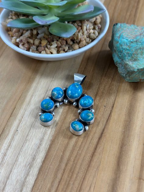 Kingman Turquoise 7 Stone Pendant – Turquoise Texas