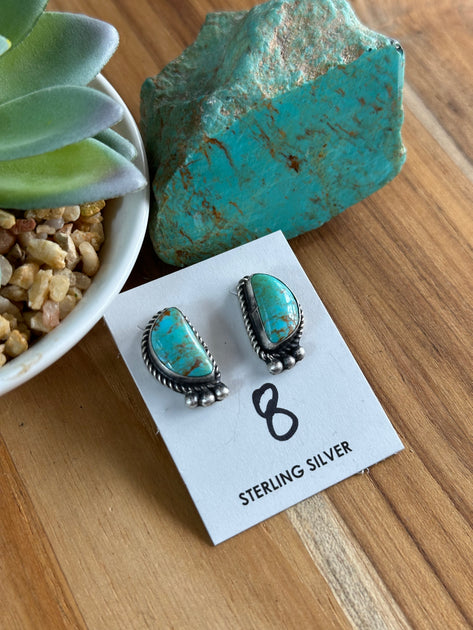 Kingman Turquoise Stone Earrings – Turquoise Texas