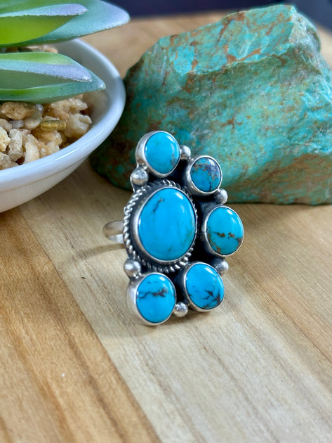 Kingman Half Cluster Ring – Turquoise Texas